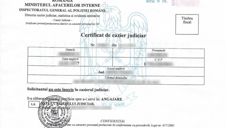 Certificatul de cazier judiciar va putea fi obținut şi în format ...