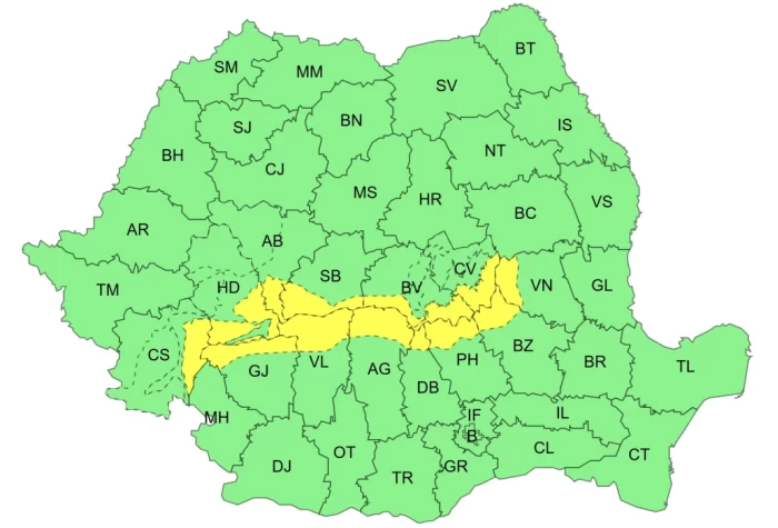 Vreme foarte rece în Săptămâna Mare! Cod galben de ploi, lapoviță și ...